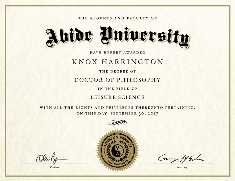 Print-Ready Certificate - Abide University & Institute
